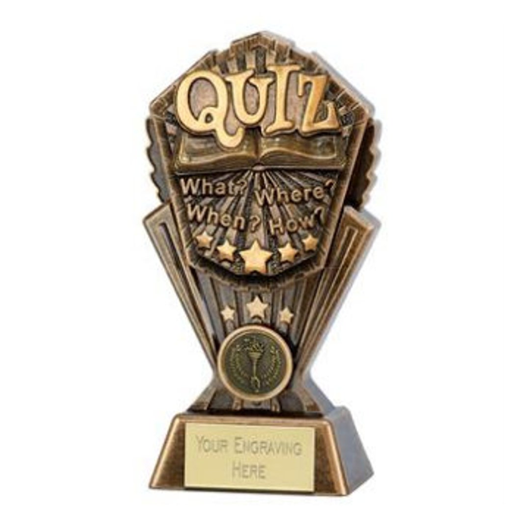 Quiz Award Quiz Trophy Personalised Engraving - Etsy