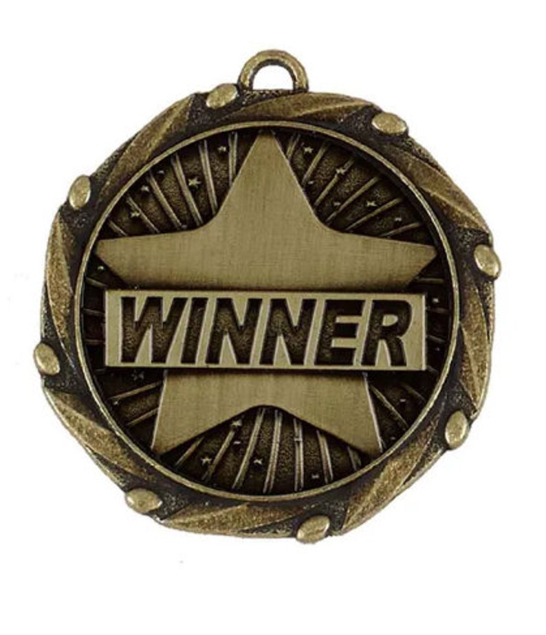 Winner Medal With RWB Ribbon 45MM 1 3/4 Engravable | Etsy