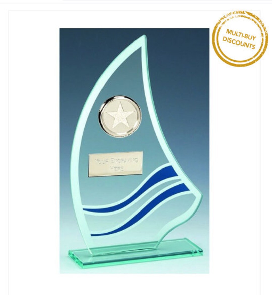 Sail Glass Award Personalised Engraving Etsy