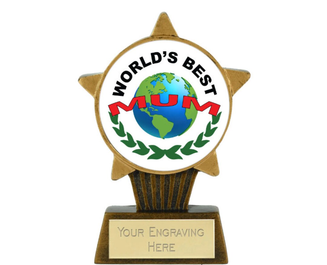 Worlds Best Mum Award - Personalized Engraving - Etsy