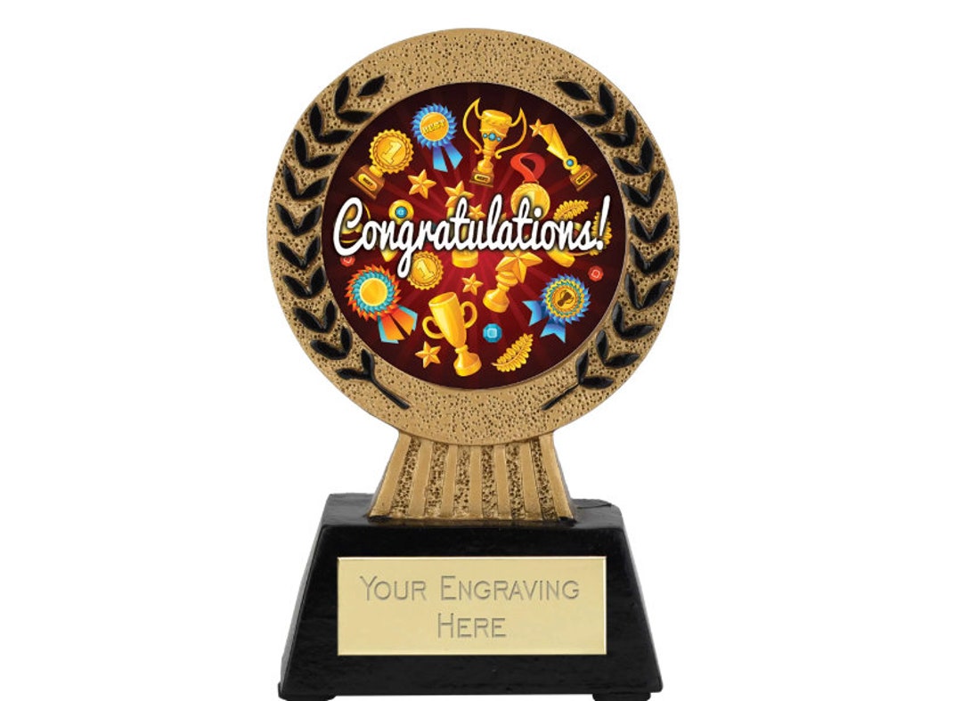 Congratulations Award Trophy - Personalized Engraving - Etsy