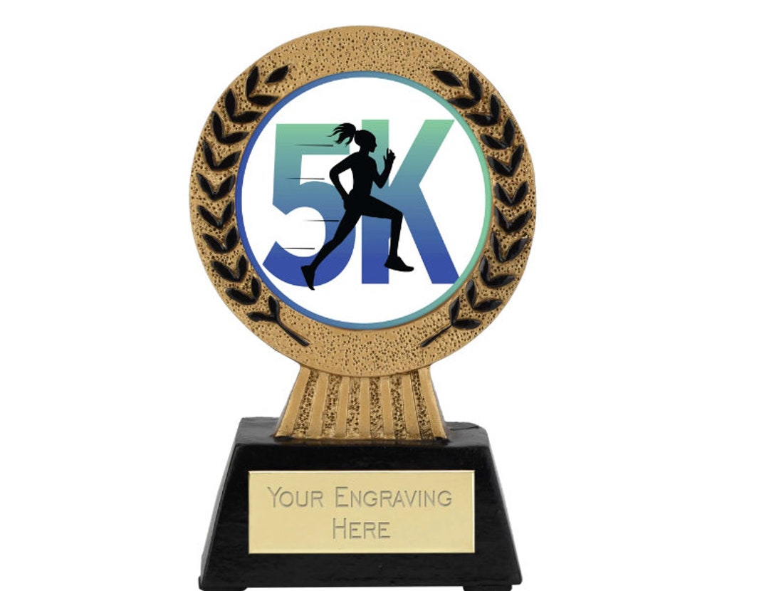 Female 5K Running Award Trophy - Personalized Engraving - Etsy