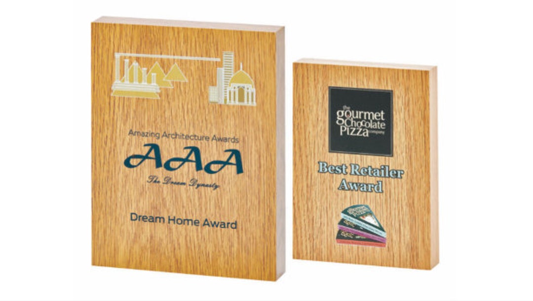 Custom Wooden Block Award Colour Printing - Etsy