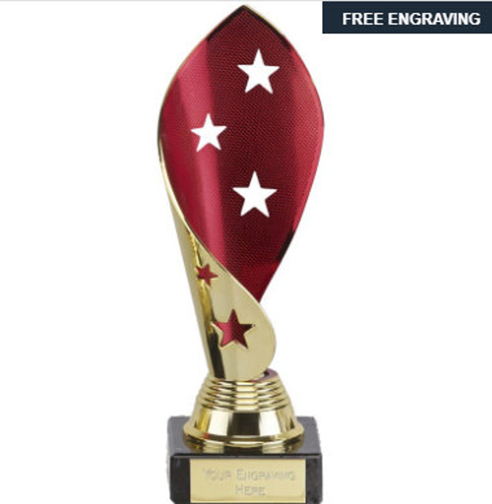 Trophy Cup Award- Gold and Red, Silver and Gold- Personalised Engraving ...