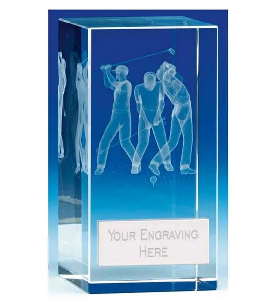 Golf Crystal Award Trophy Golf Team Award Personalized - Etsy