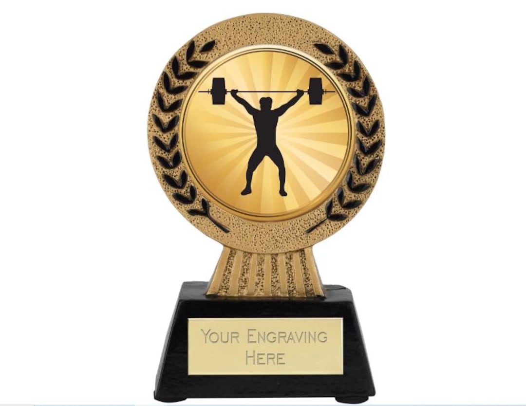 Weightlifting Male Award - Personalized Engraving - Etsy