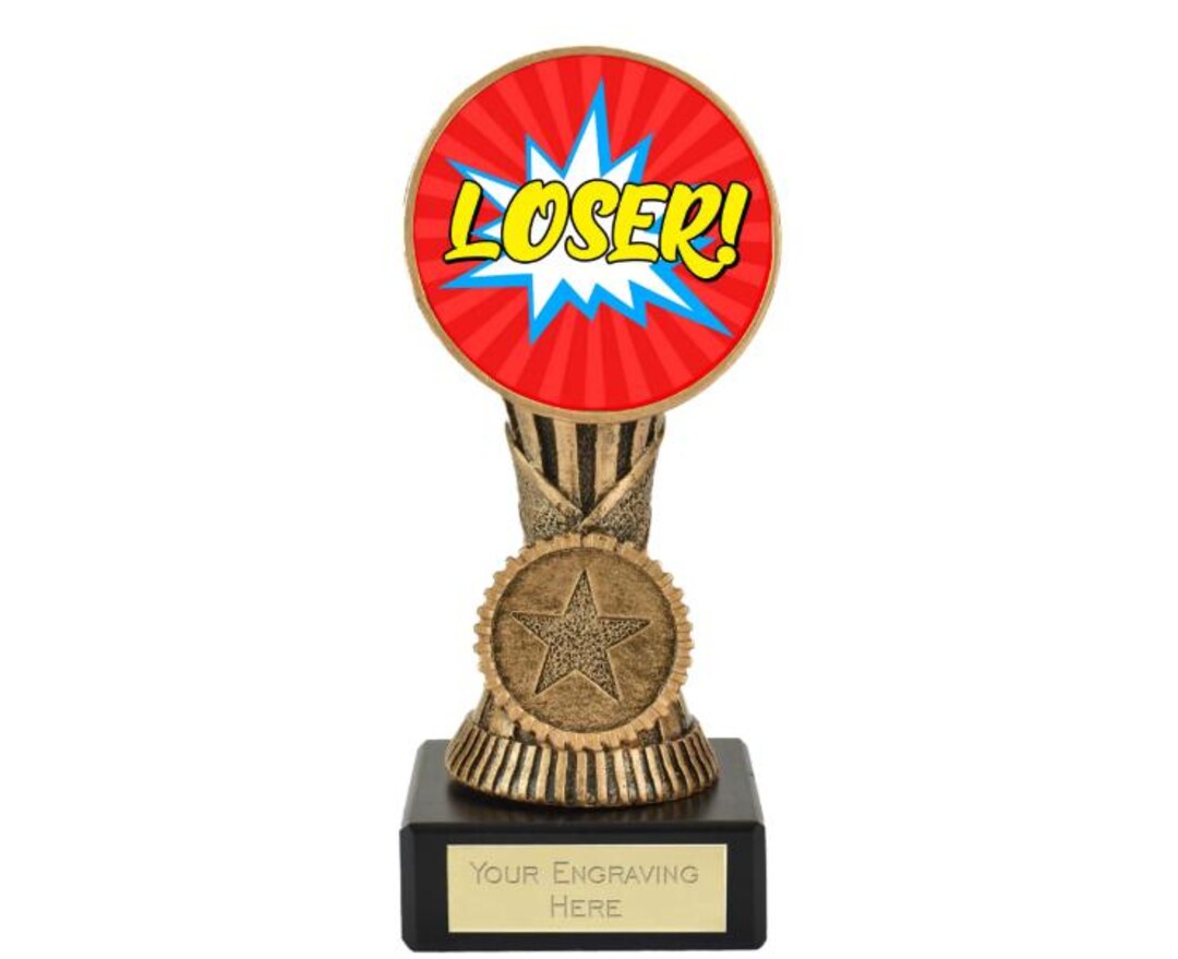 Booby Prize Loser Award Trophy - Personalized Engraving - Custom Insert ...