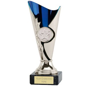 Trophy Cups - Silver/blue, Gold/blue - Custom Insert - Etsy