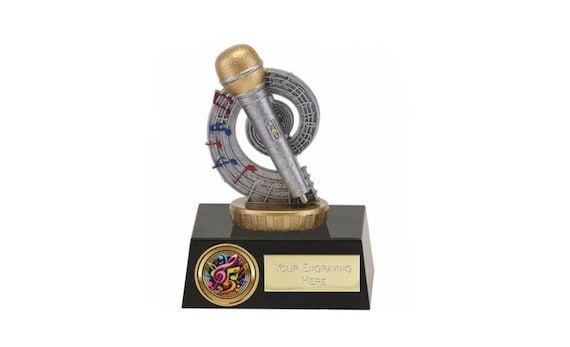 Microphone Award Trophy Personalised Engraving Custom - Etsy