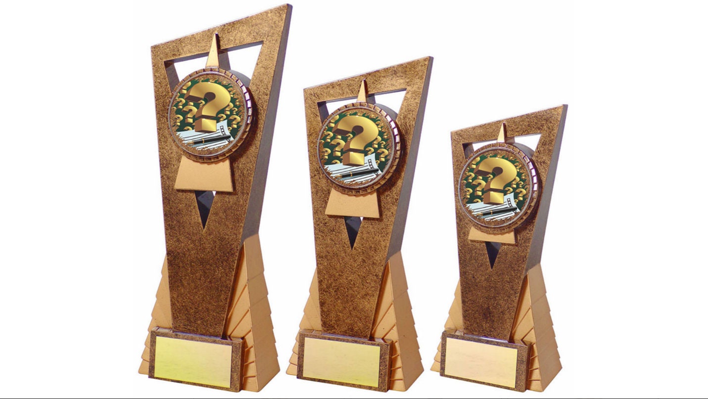 Gold Quiz Award Trophy - Personalized Engraving - Etsy