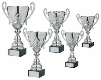 Silver Metal Trophy Cup With Handles Personalized Engraving - Etsy