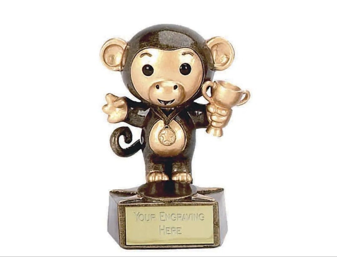 Monkey Award Trophy Personalized Engraving - Etsy
