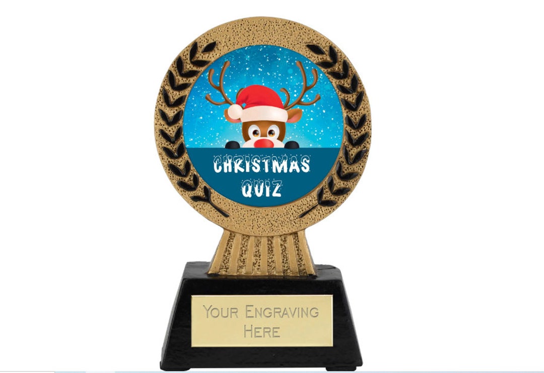 Quiz Christmas Award Trophy - Personalized Engraving - Etsy