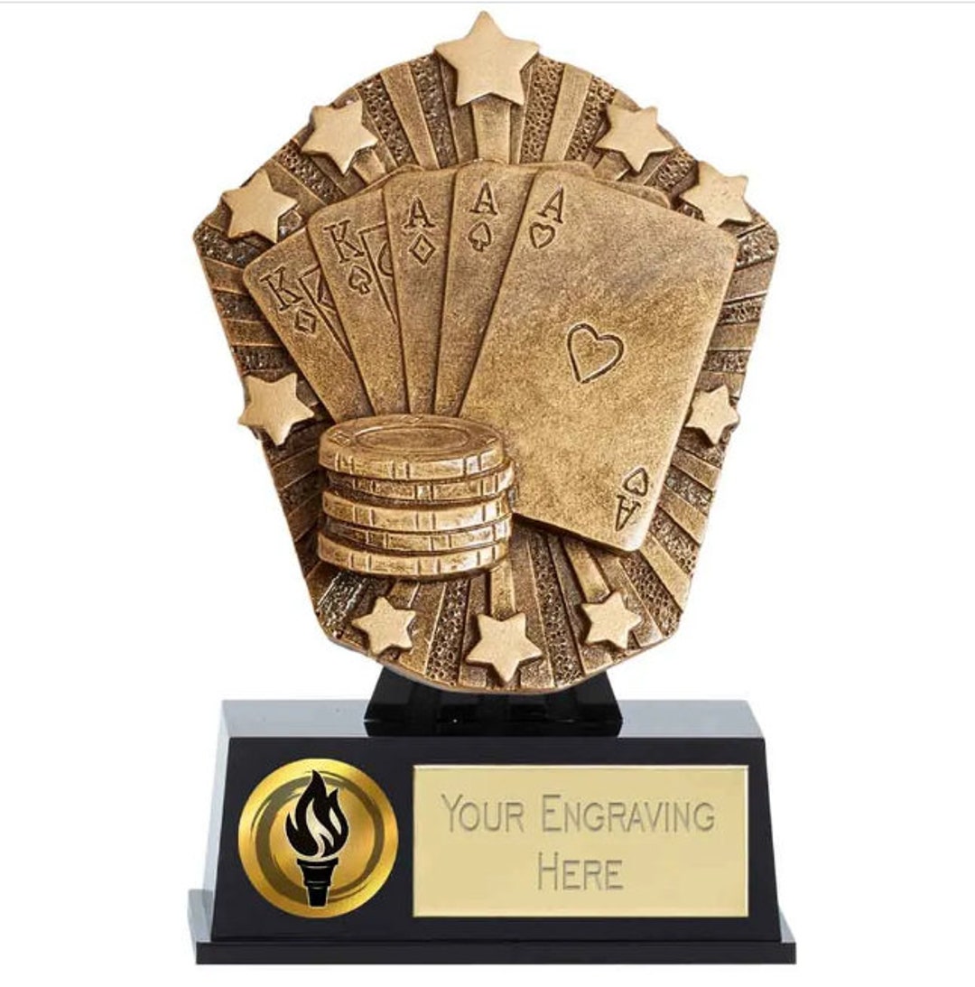 Poker Award Trophy - Personalized Engraving - Custom Insert - Etsy