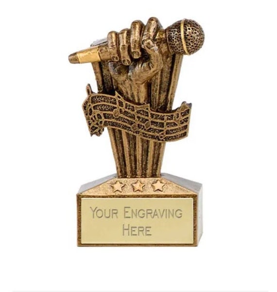 Personalised Engraving Gold Microphone Award Trophy Art & Collectibles ...