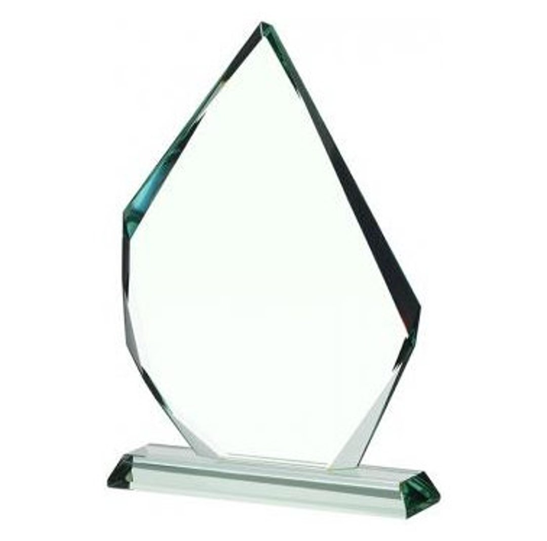 Heavy Iceberg Glass Award Trophy - Premium Jade Glass - Personalized ...
