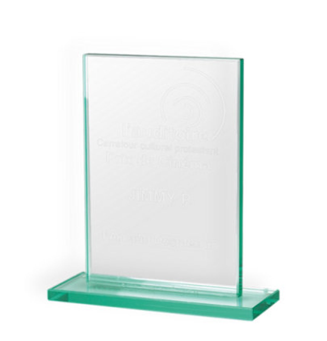 Jade Glass Rectangle Award Trophy - Personalized Engraving - Etsy