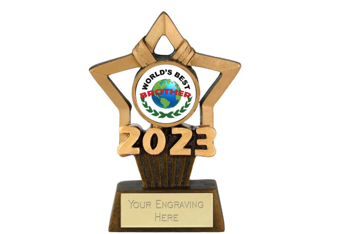 Worlds Best Brother 2023 Award Personalized Engraving - Etsy