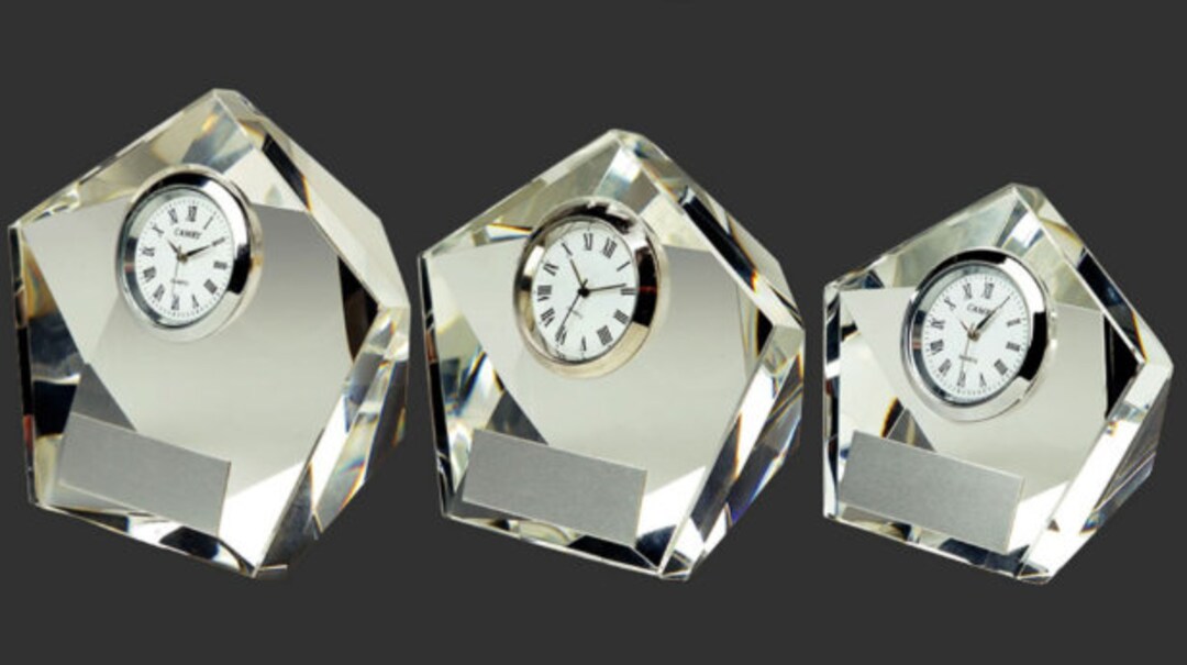 Crystal Clock Award Trophy - Personalized Engraving - Gift Boxed - Etsy