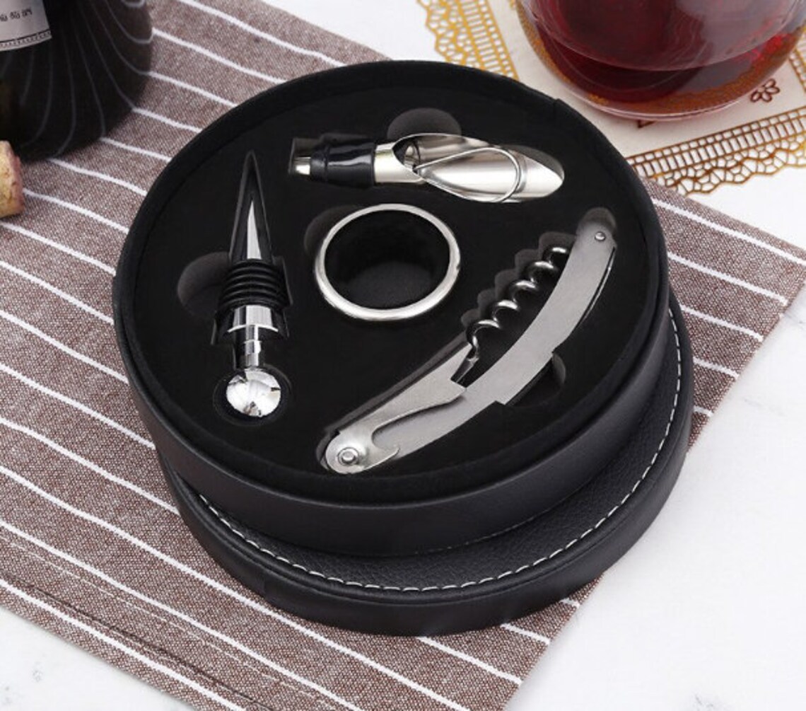 Personalized Wine Set 4 Piece Wine Opener Set Round - Etsy UK