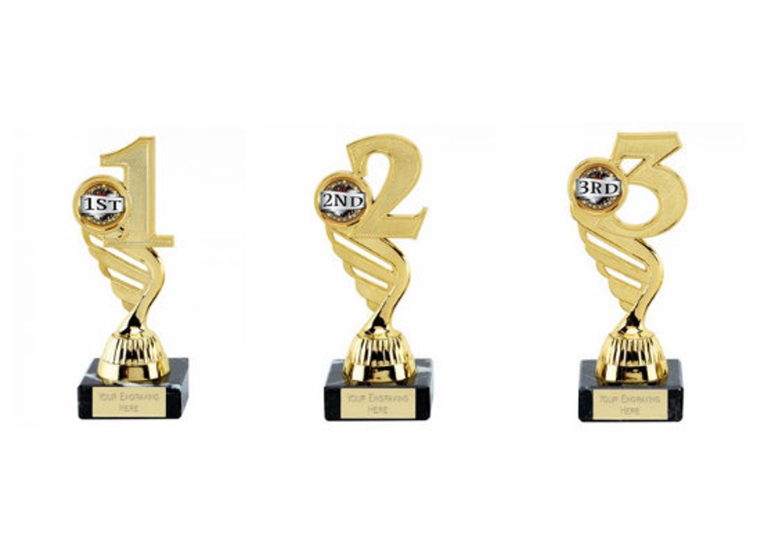Trophy Places Awards - 1st, 2nd, 3th - Gold Trophies - Personalized ...