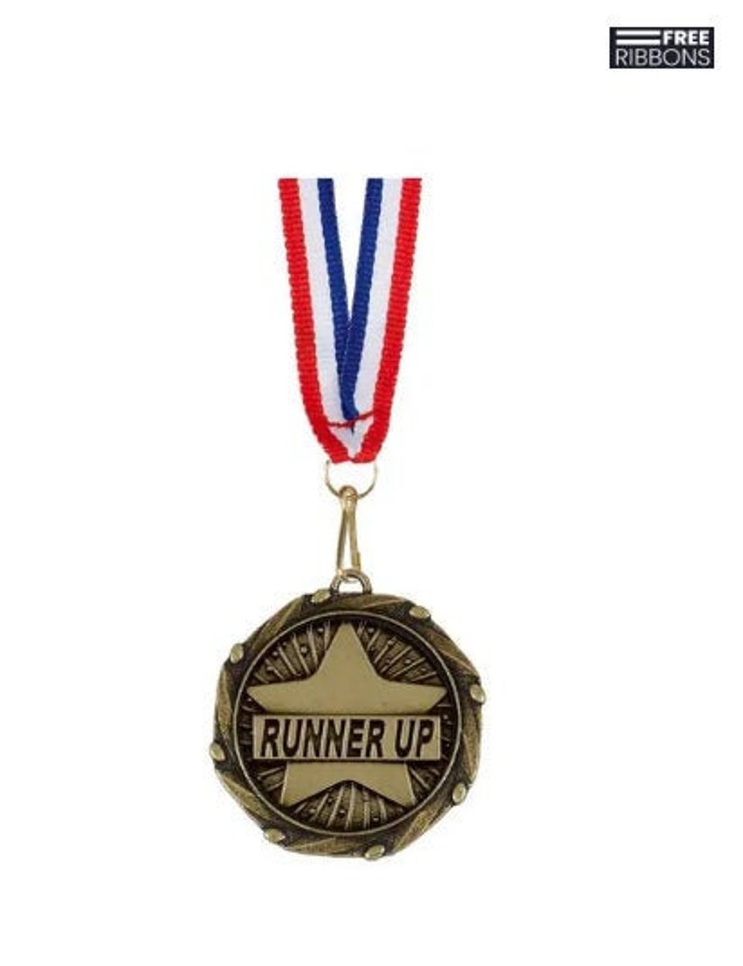 Runner up Medal With RWB Ribbon- 45MM (1 3/4") - Engravable - Etsy