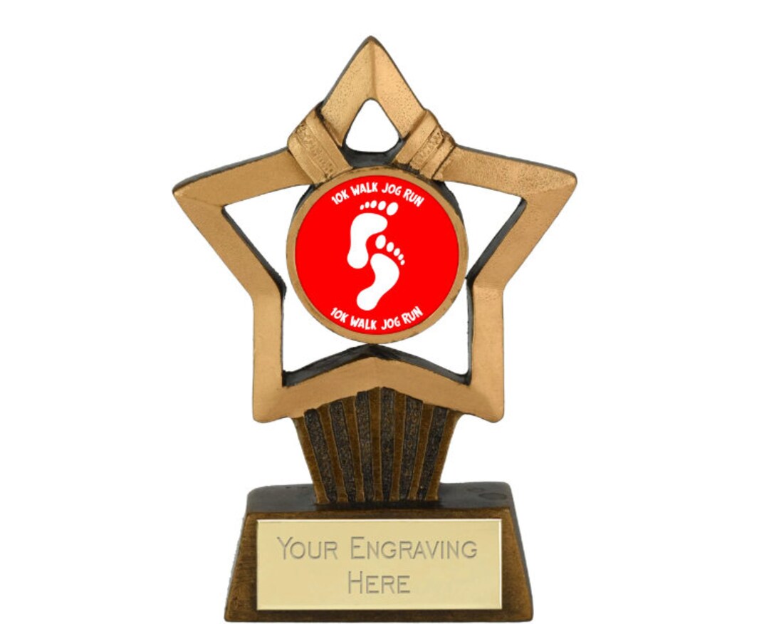 Running 10K Walk Jog Run Award Trophy - Personalized Engraving - Etsy