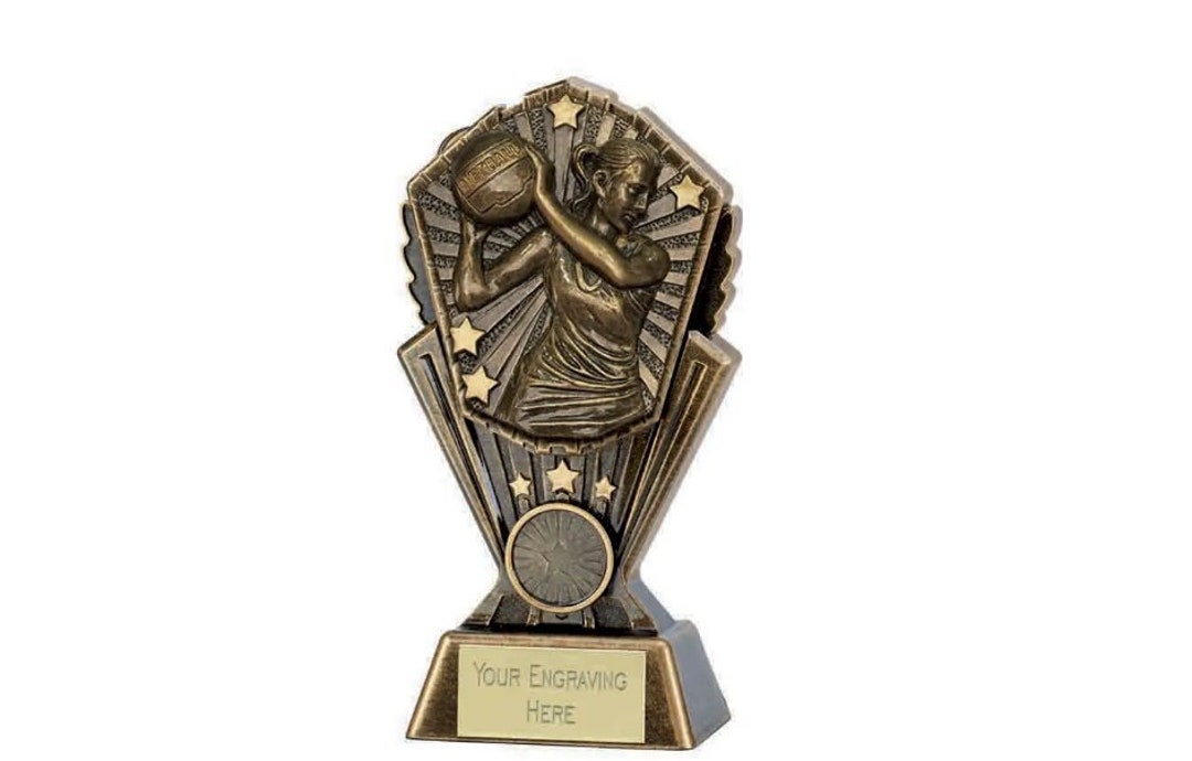 Netball Female Award Trophy - Personalised Engraving - Customize Insert ...