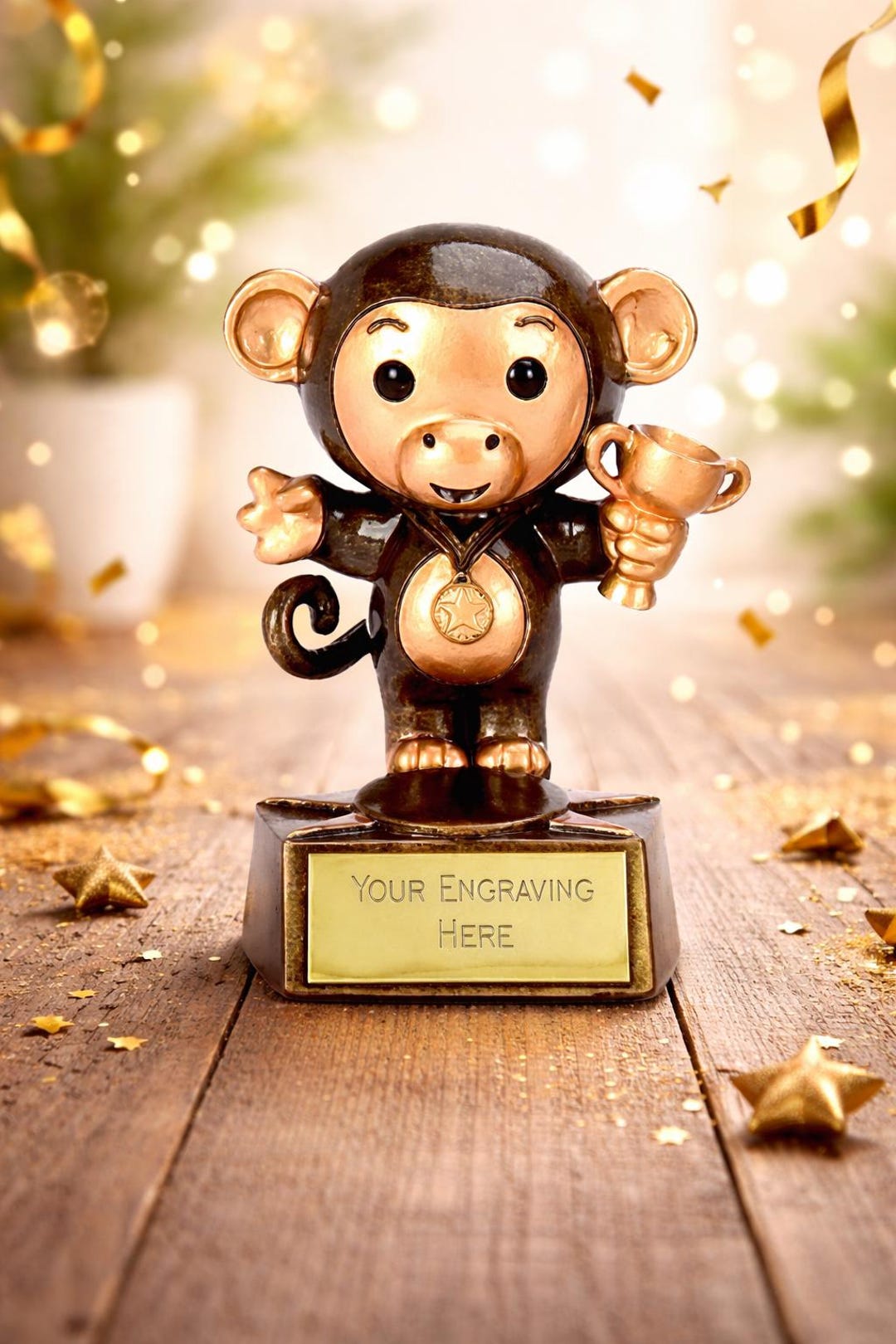 Monkey Award Trophy - Personalized Engraving - Custom Insert - Etsy