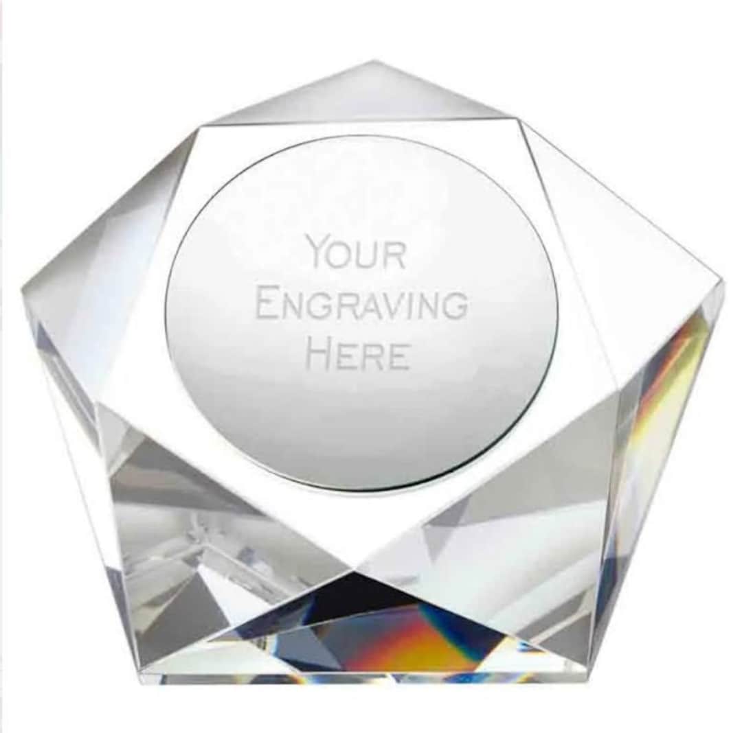 Crystal Paperweight Award Personalised Engraving Gift Boxed - Etsy