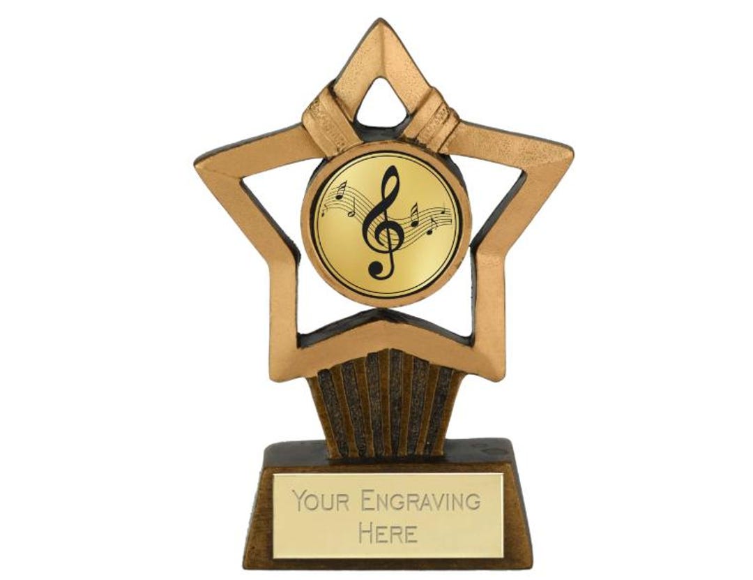 Music Notes Award Trophy - Personalized Engraving - Etsy