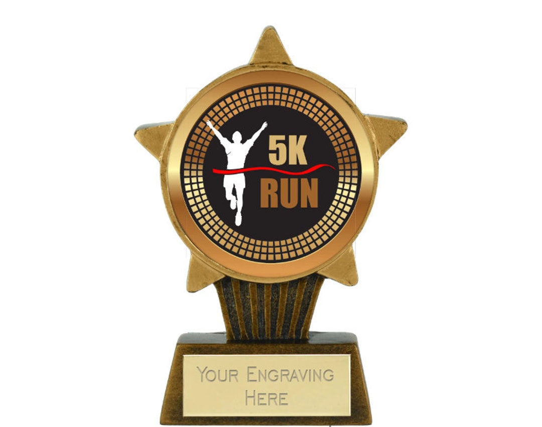 5K Running Award Trophy Personalized Engraving - Etsy