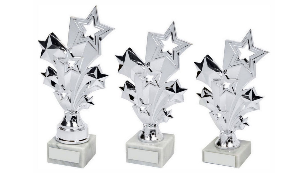 Silver Stars Award Trophy - Personalized Engraving - Etsy