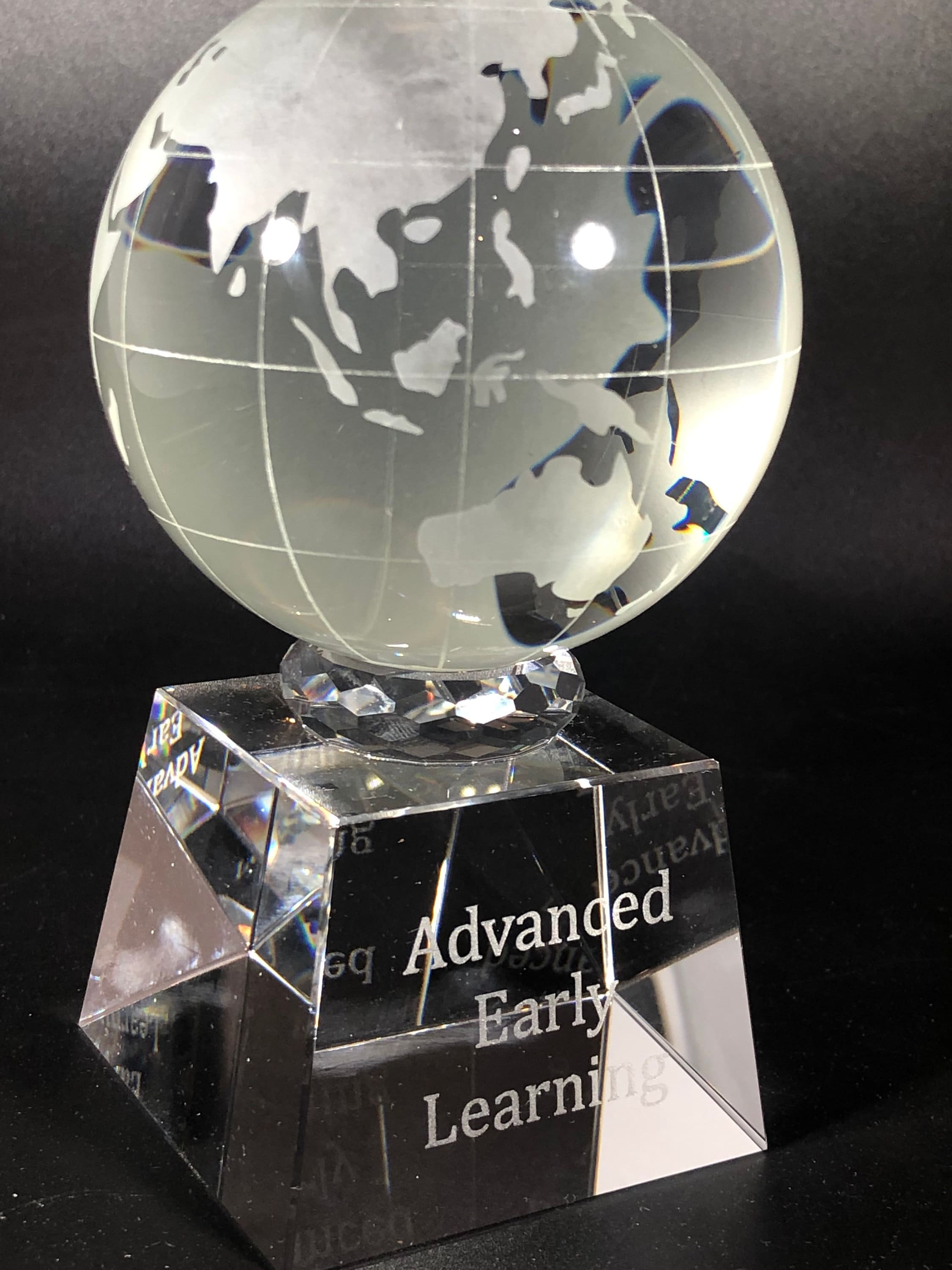 Optical Crystal World Globe Trophy Award With Clear Cube Base | Etsy
