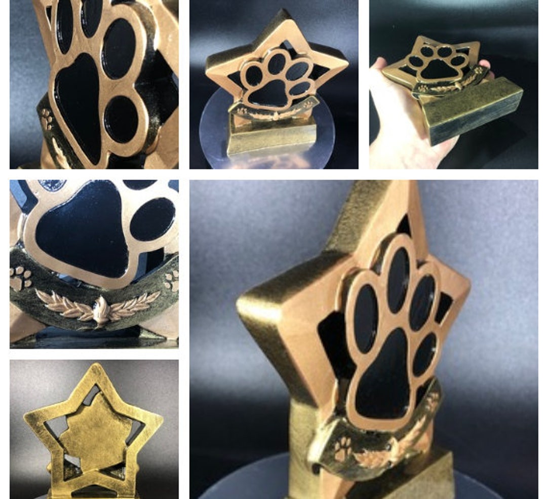 Cat Dog Paw Award - Personalized Engraving - Etsy