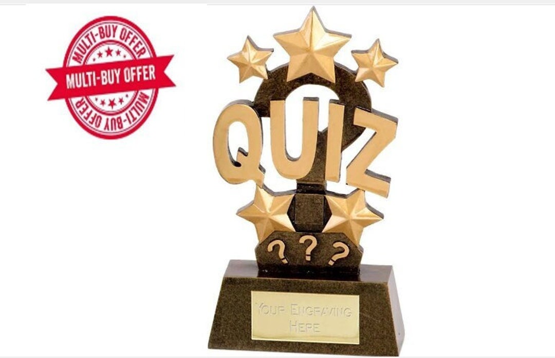 Quiz Award Quiz Trophy Personalised Engraving - Etsy