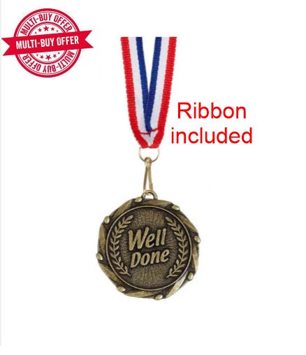 Well Done Medal With RWB Ribbon 45MM 1 3/4 - Etsy UK