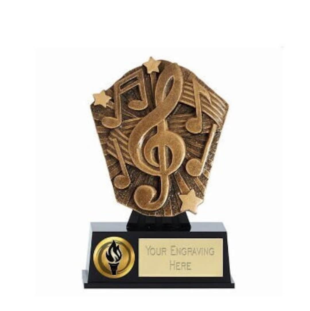 Music Notes Award Trophy - Personalised Engraving - Customise Insert - Etsy