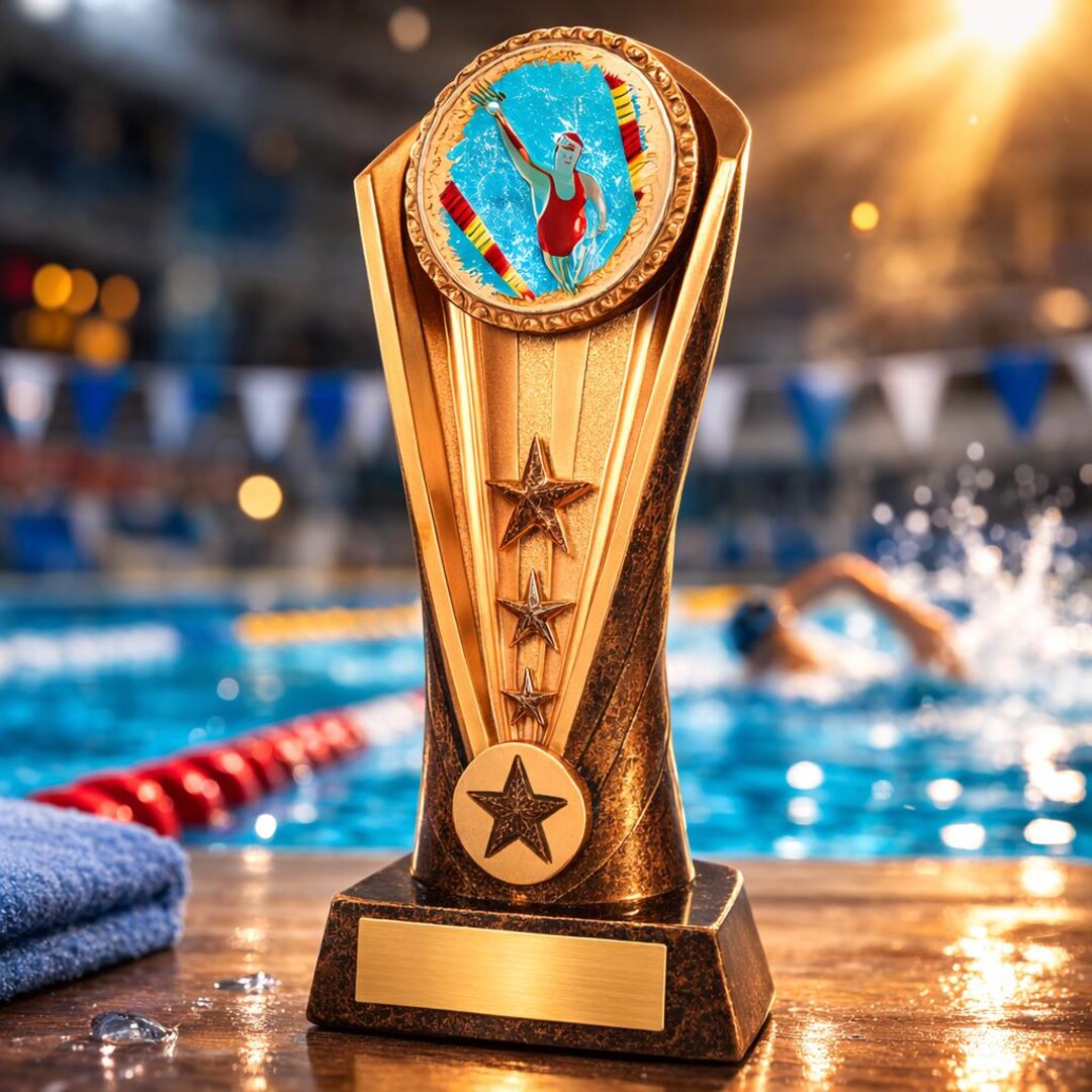 Swimming Female Award Trophy - Personalized Engraving - Custom Inserts ...