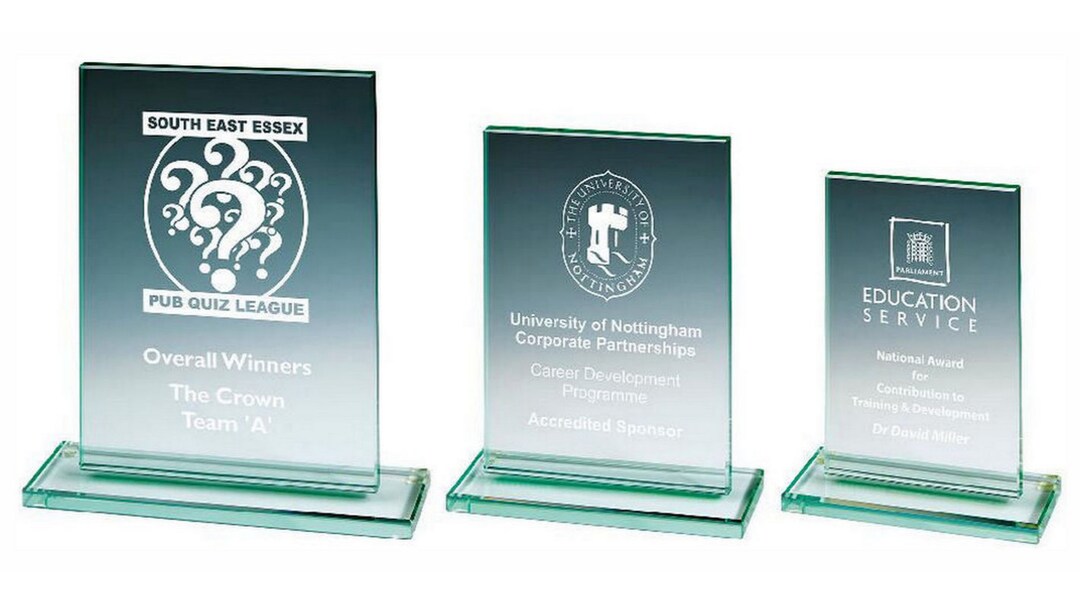 Jade Glass Rectangle Award Trophy Personalized Engraving - Etsy