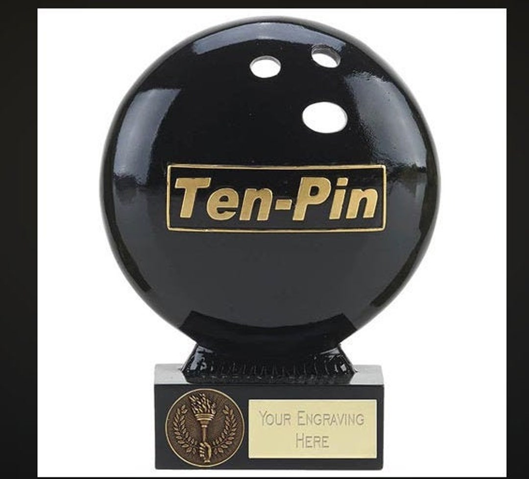 The Ball Ten Pin Award Trophy- Trophy- Award Trophy- Personalised ...