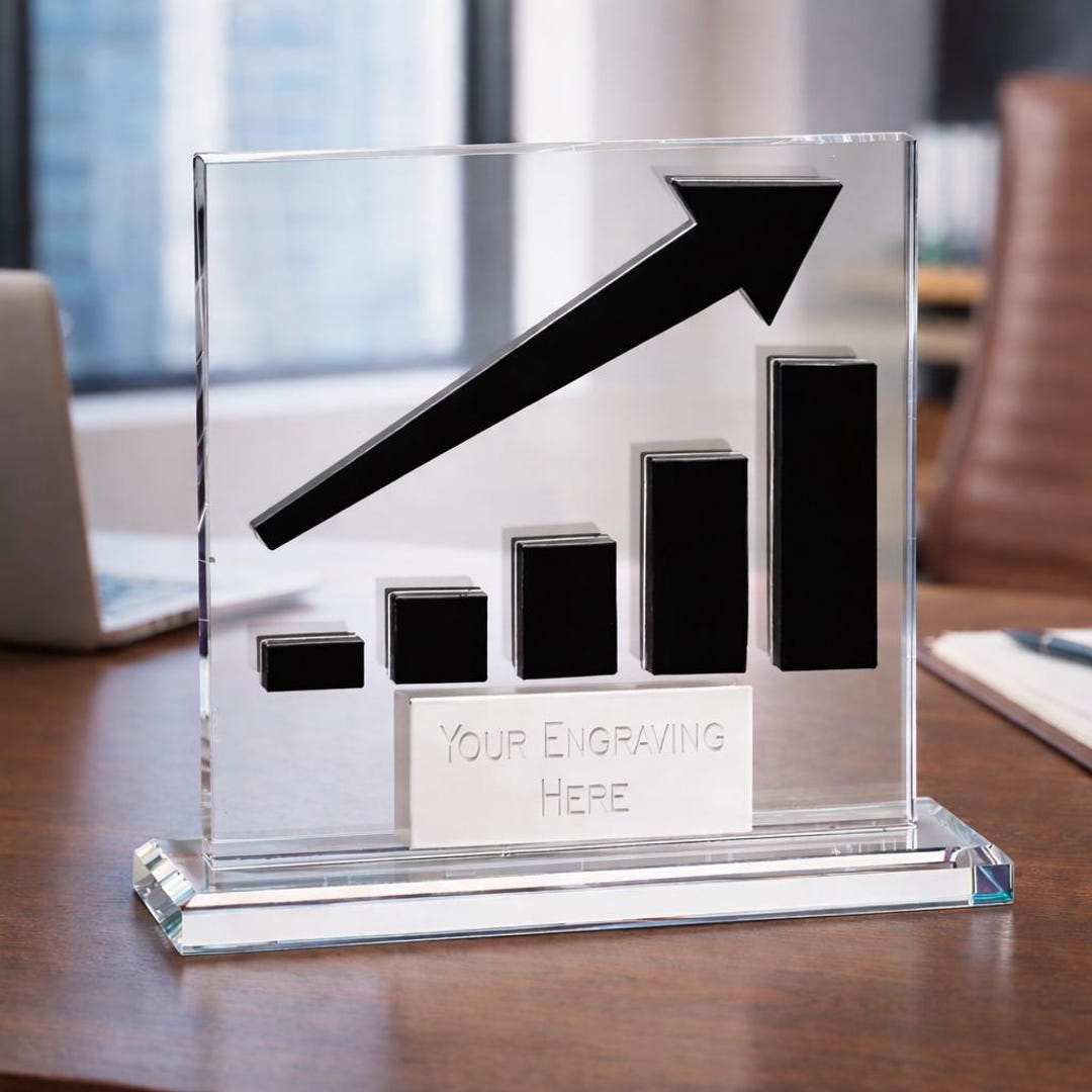 Personalized Sales Achievement Glass Award – Custom Business Growth ...