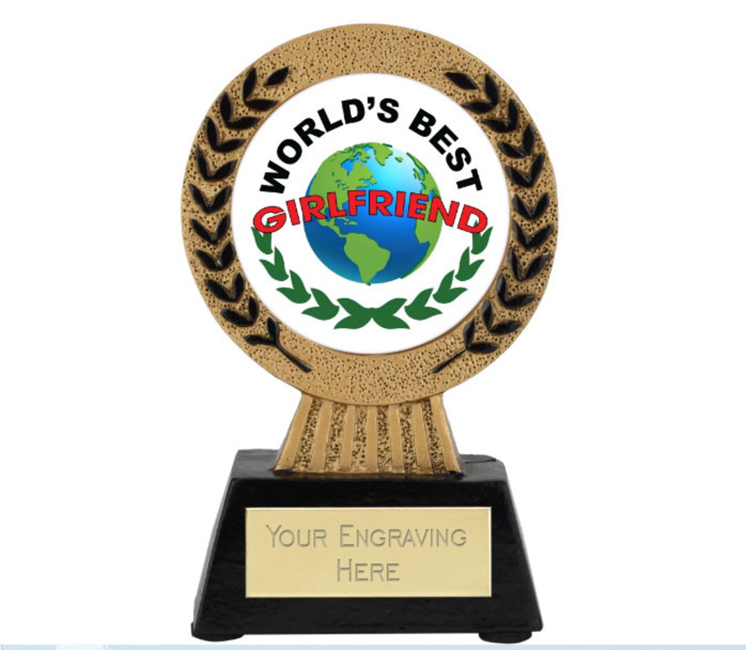 Worlds Best Girlfriend Award - Personalized Engraving - Etsy