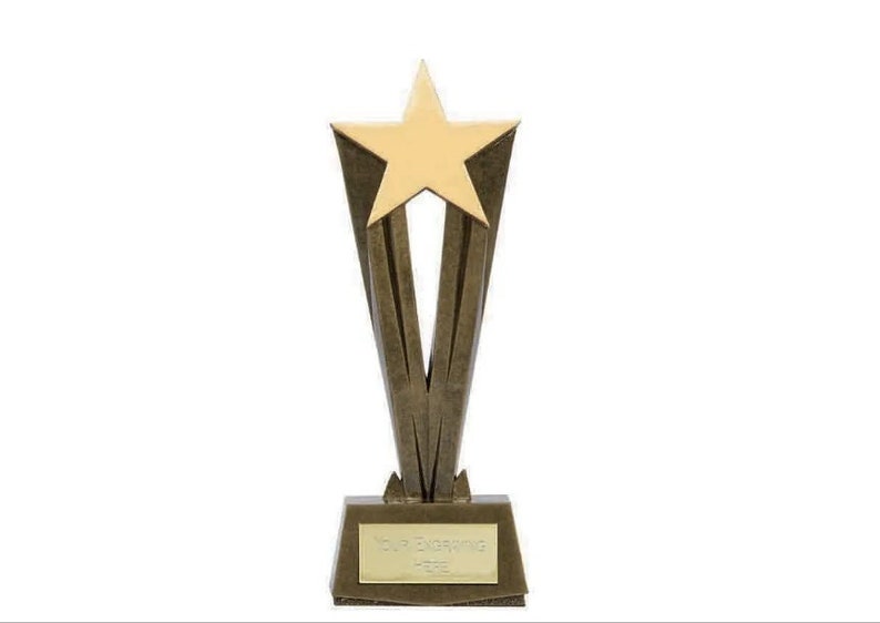 Star Gold Award Trophy - Personalized Engraving - Etsy
