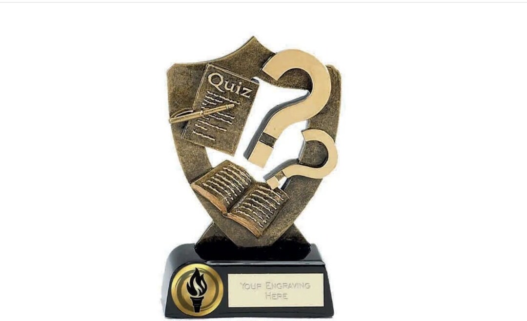 Quiz Award - Quiz Trophy - Personalized Engraving - Custom Insert - Etsy