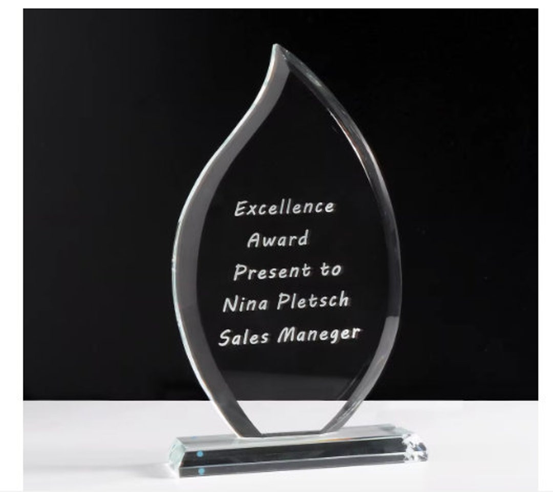 Glass Flame Award Trophy - Personalized Engraving - Gift Boxed - Etsy