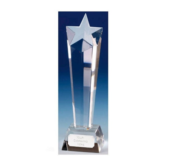 Star Crystal Glass Award Trophy Personalised Engraving | Etsy