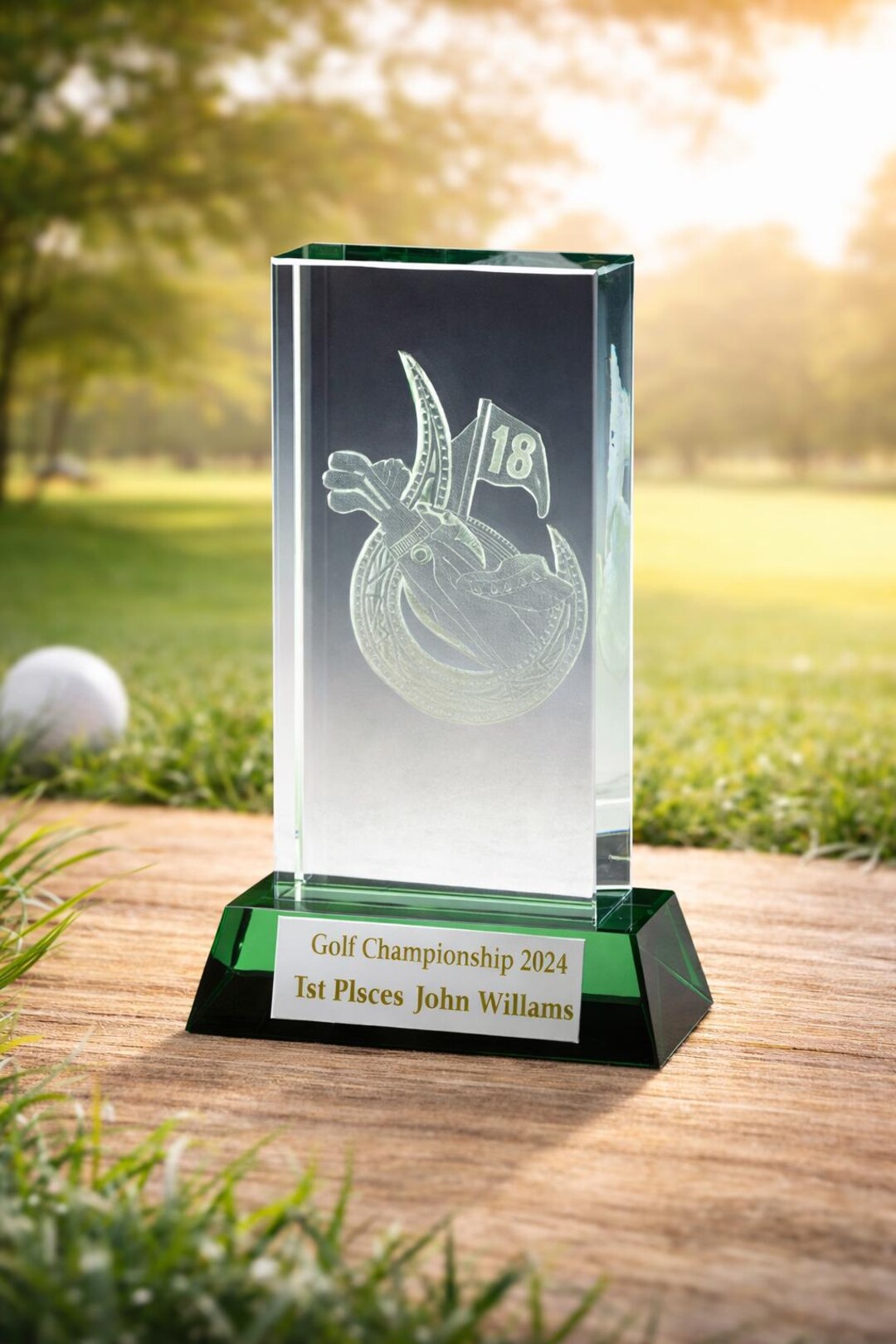 Golf Bag Glass Award Trophy - Personalized Engraving - Gift Boxed - Etsy