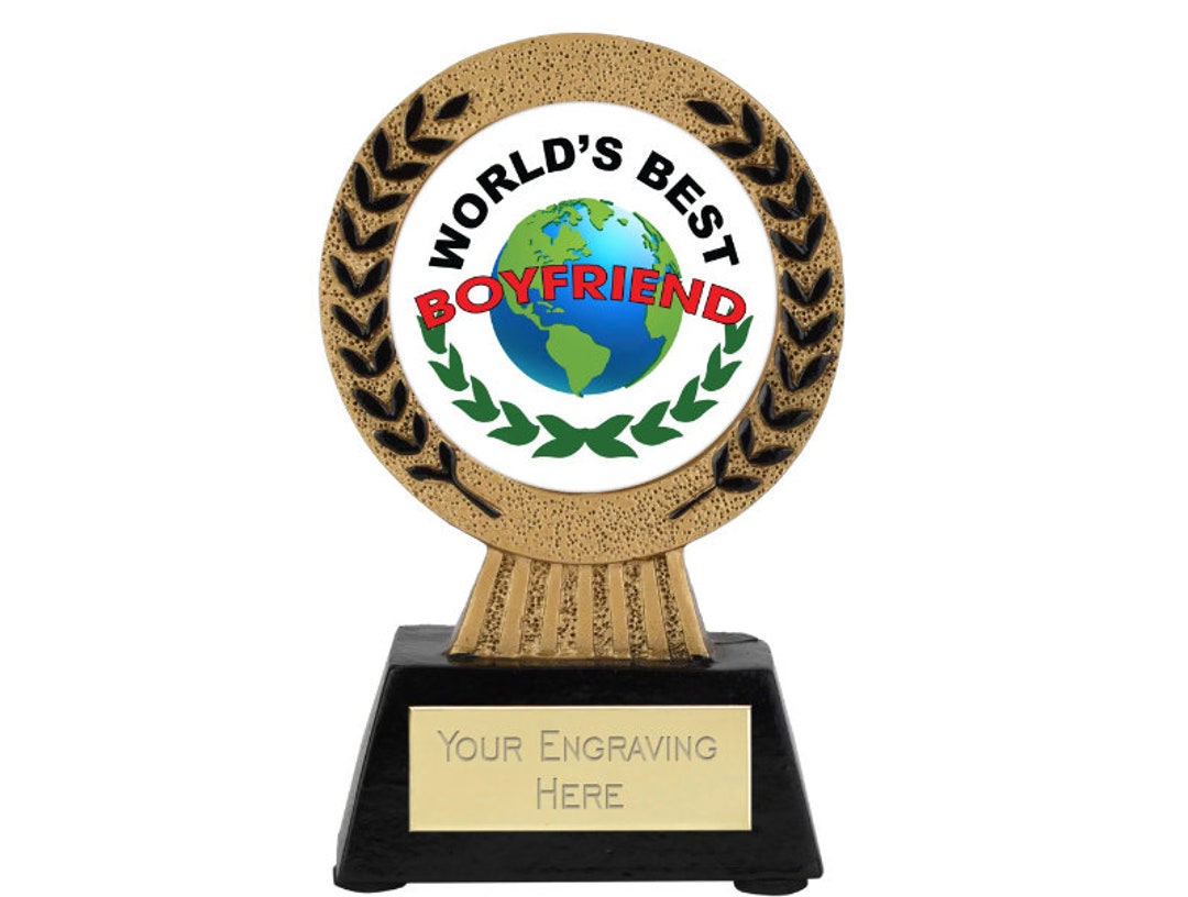 Worlds Best Boyfriend Award - Personalized Engraving - Etsy