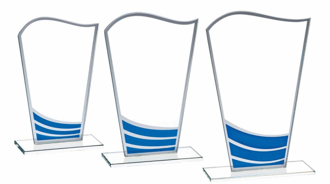 Blue Wave Glass Award - Personalized Engraving - Etsy